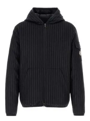 Moncler Embroidered Stretch Wool Reversible Down Jacket - Multicolor