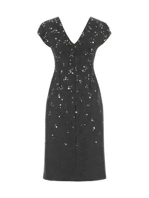 JIL SANDER Dark Grey Felt Dress - Gray