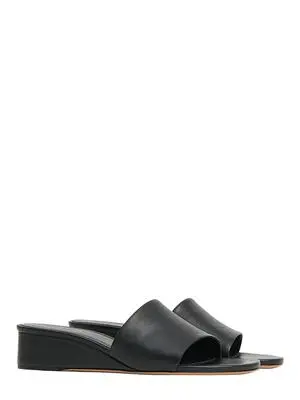 MANSUR GAVRIEL Zeppa Leather Slide Wedge Sandal - Black