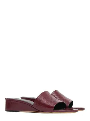 MANSUR GAVRIEL Zeppa Leather Slide Wedge Sandal - Claret