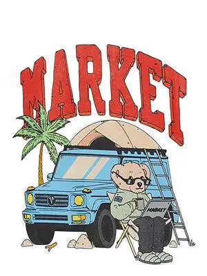 MARKET Car Camper" Graphic T-shirt - White