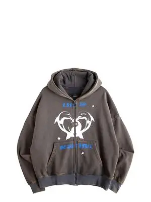 JUNGLES Beautiful Life Zip Hoodie - Grey