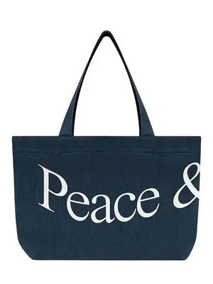 MUSEUM OF PEACE & QUIET Jumbo Wordmark Tote Bag - Blue