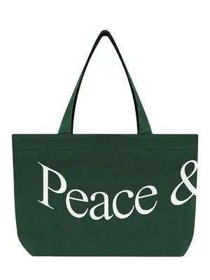 MUSEUM OF PEACE & QUIET Museum Of Peace & Quiet Jumbo Wordmark Tote Bag Green