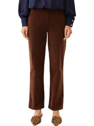Karen Kane Stretch Corduroy Ankle Pants - Chocolate