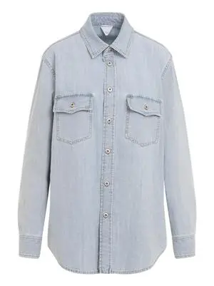 Bottega Veneta Cotton Chambra Shirt - Blue