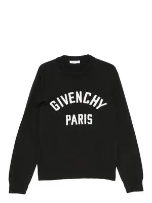 Givenchy Crewneck Sweater With " Paris" Branding - Black
