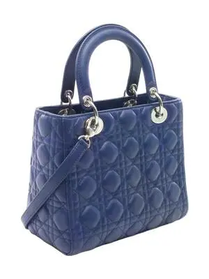 Dior Lady Dior Cannage Tote Bag Blue