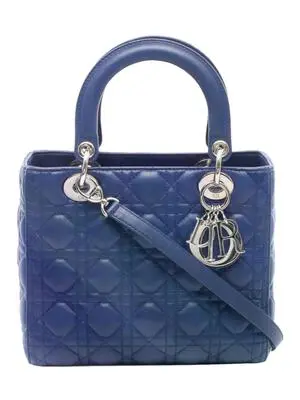 Dior Lady Dior Cannage Tote Bag Blue