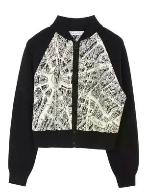 Dior Map-print Zip-up Jacket - Black