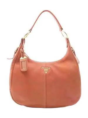 Prada 2000s Name Tag Shoulder Bag - Orange
