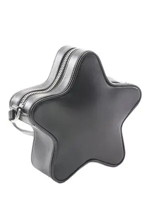 Celine Leather Star Shape Crossbody Shoulder Bag - Black