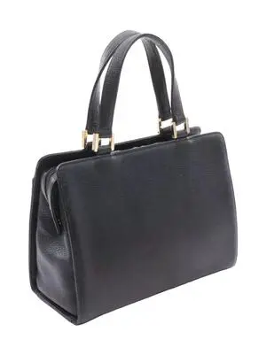 Saint Laurent Embossed Leather Tote Bag - Black