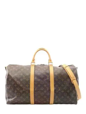 LOUIS VUITTON 50 Keepall Bandoulière Monogram Boston Bag - Brown
