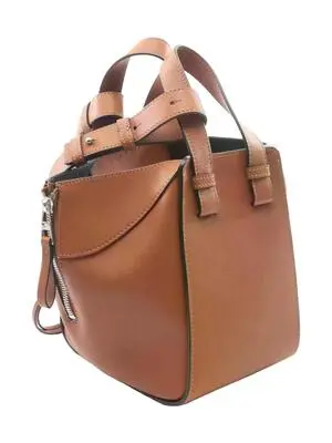 Loewe Hammock Leather Tote Bag - Brown