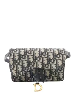 Dior 2000s Saddle Oblique Jacquard Belt Bag - Neutrals