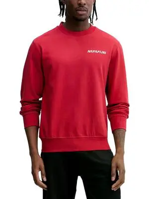 NAPAPIJRI Sol Logo-print Crew-neck Sweatshirt - Red