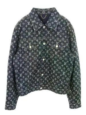 LOUIS VUITTON 2010s Monogram Jacquard Denim Jacket - Blue