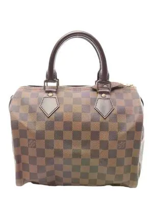 LOUIS VUITTON 2008 Speedy Damier Ebene Tote Bag - Brown