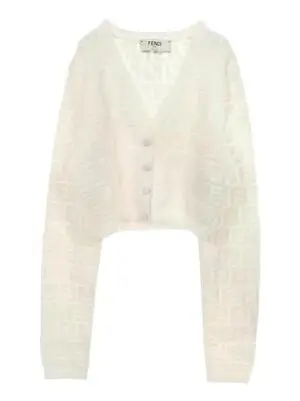 Fendi Fendi Zucca Monogram Cardigan White