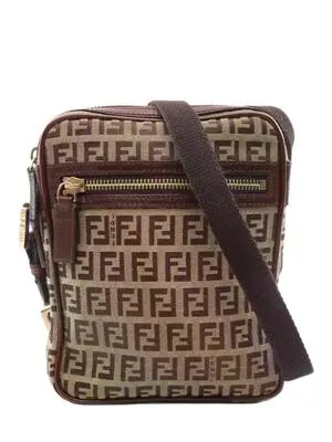 Fendi Zucchino Monogram Shoulder Bag - Brown