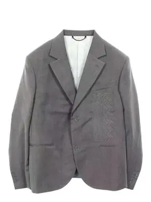 LOUIS VUITTON 2010s Embossed Logo Tailored Blazer - Grey