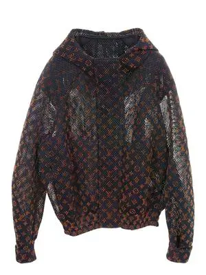 LOUIS VUITTON Monogram Mesh Hooded Jacket - Blue