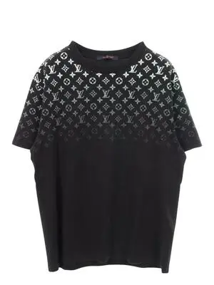 LOUIS VUITTON 2000s Monogram Gradient-pattern Cotton T-shirt - Black