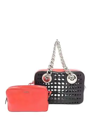Prada City Fori Perforated Shoulder Bag - Red