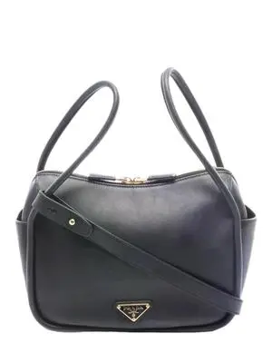 Prada Calfskin Leather Shoulder Bag - Black