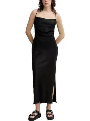 Nanushka Macia Side-slit Midi Dress - Black