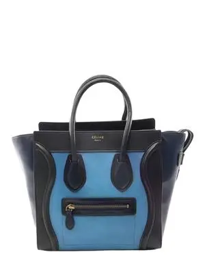 Celine 2000s Micro Luggage Tote Bag - Blue
