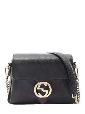 Gucci Interlocking G Chain Shoulder Bag - Black