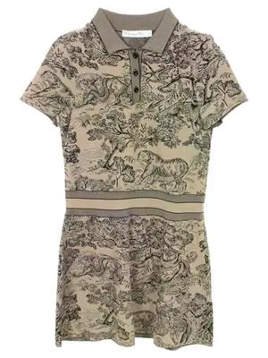 Dior Christian Dior Toile De Jouy Polo Shirt Dress Neutrals