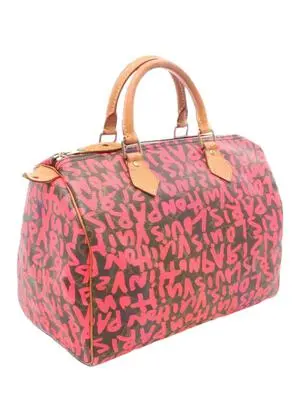 LOUIS VUITTON Monogram Graffiti Speedy Tote Bag - Brown