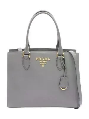 Prada Prada Saffiano Leather Tote Bag Grey