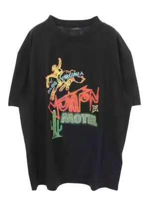 LOUIS VUITTON 2010s Graphic-embellished Short-sleeve T-shirt - Black