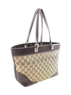 Gucci 2000s Gg Horsebit Canvas Tote Bag - Neutrals