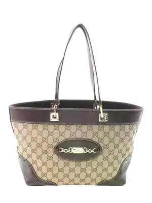 Gucci 2000s Gg Horsebit Canvas Tote Bag - Neutrals