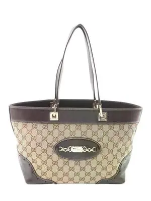 Gucci Gucci 2000s GG Horsebit Canvas Tote Bag Neutrals