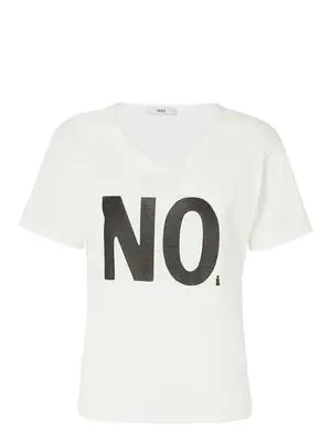 Fendi Noi" Printed V-neck T-shirt - White