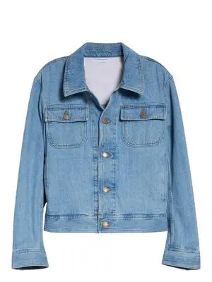Thom Browne Selvedge Denim Backstrap Utility Jacket - Light Blue
