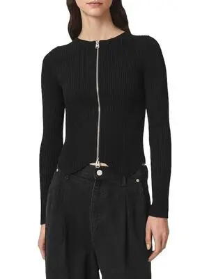 ALLSAINTS Cruz Zip Cardigan - Black