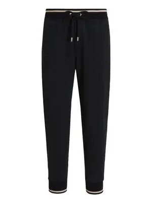 Dolce & Gabbana Cotton Jogging Trousers With Embroidery - Blue