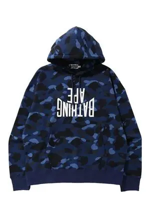 A BATHING APE Camo Nyc Logo Loose Fit Pullover - Navy Blue