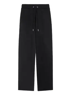 AMI Paris Cotton Track Pants With De Coeur Embroidery - Black