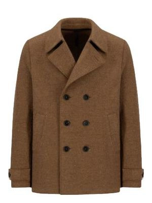 Harris Wharf London Double-breasted Wool Peacoat - Green