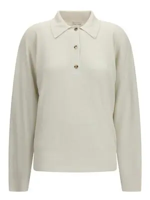 Calvin Klein Calvin Klein Long Sleeve Polo Knitted Sweater Cream