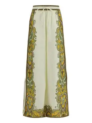 ALEMAIS Paisley Wide-leg Pants - Cream