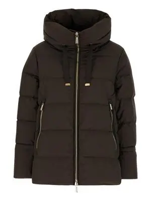 MOORER Quilted Hooded Jacket - Black